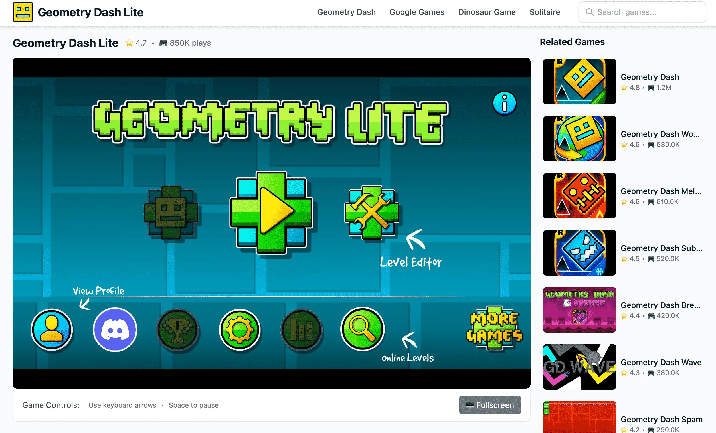 Geometry Dash Lite Play Free Browser Game Online